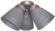Bala BALA 3-LIGHT CEILING FAN LIGHT KIT WITH FROSTED CONE GLASS, BRUSH ...